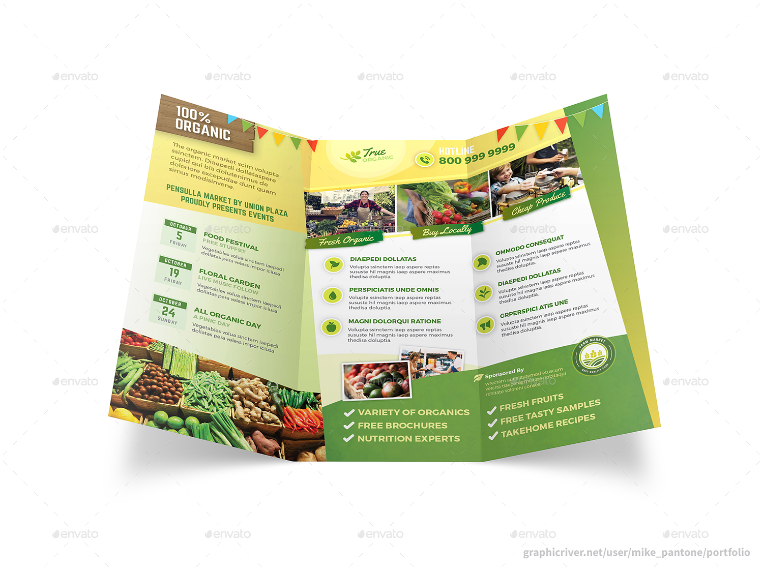 Farmer Market Trifold Brochure, Print Templates | GraphicRiver