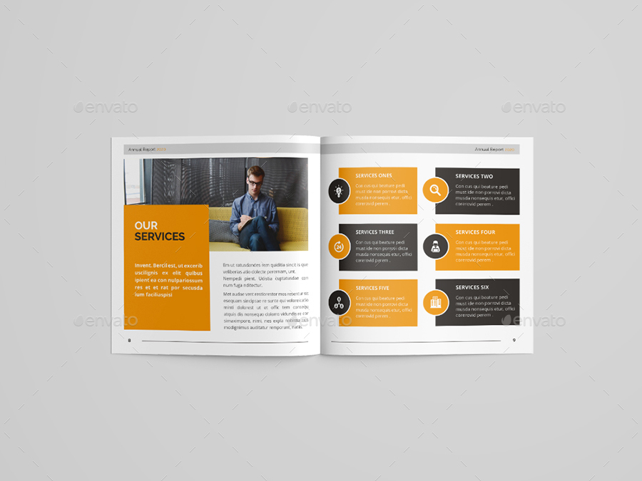 Square Annual Report, Print Templates | GraphicRiver