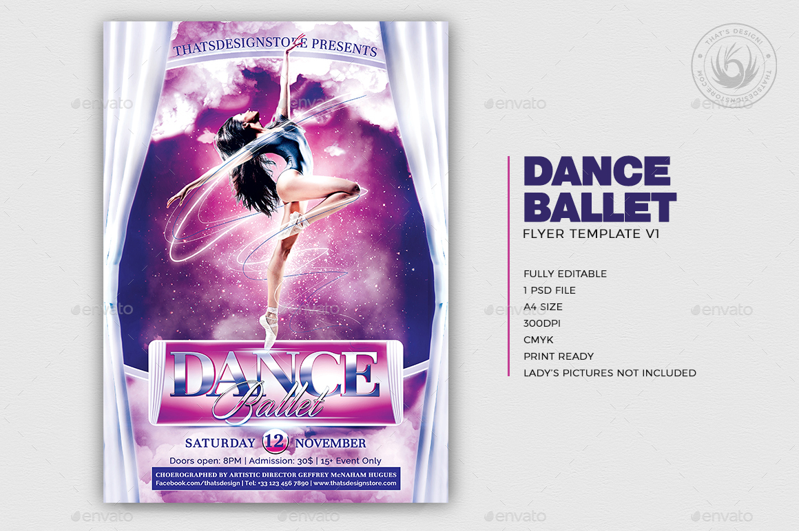 Dance Ballet Flyer Template V1, Print Templates | GraphicRiver
