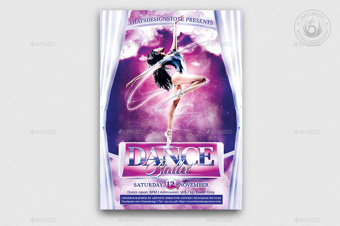 Dance Ballet Flyer Template V1, Print Templates | GraphicRiver