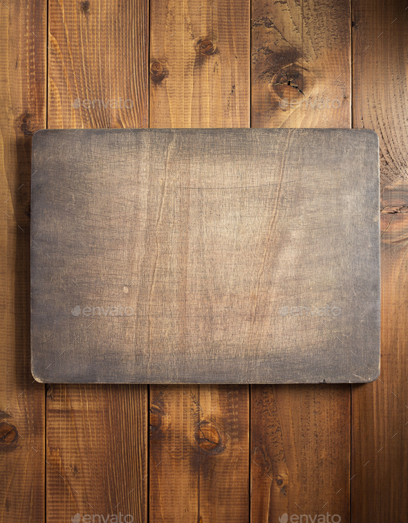 dark sign board at wooden background Stock Photo by seregam | PhotoDune