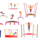 Jumping Trampolines Essentials Set, Vectors | GraphicRiver