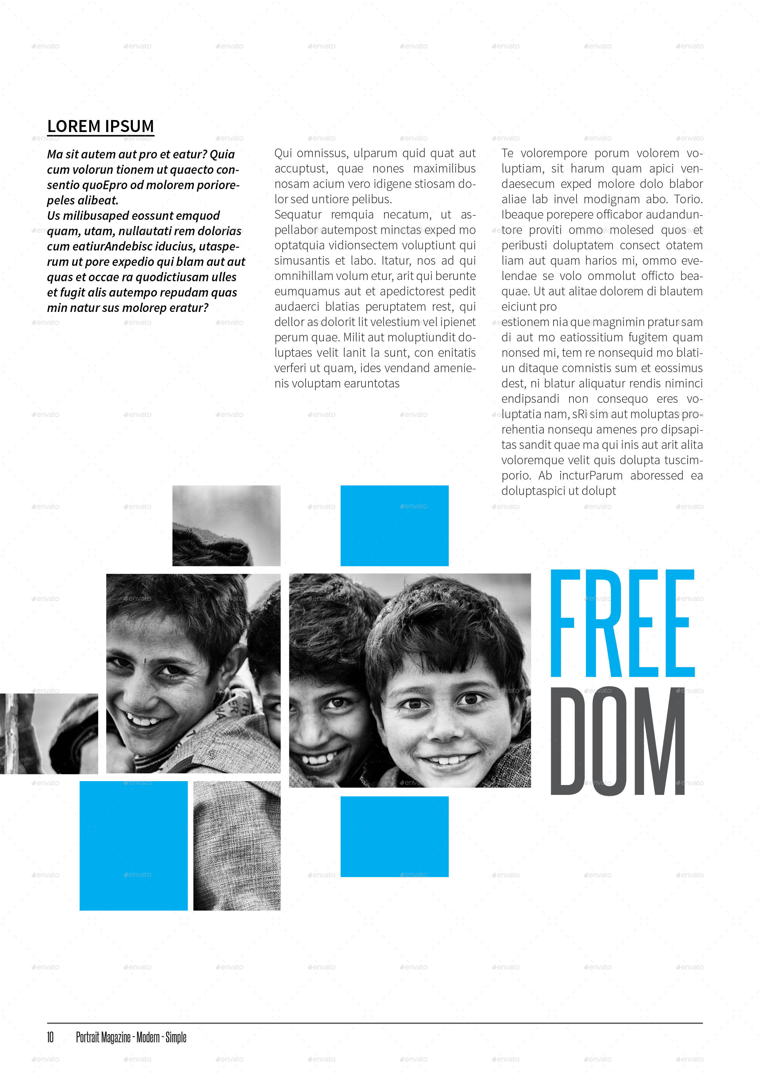 Portrait Magazine Template, Print Templates | GraphicRiver