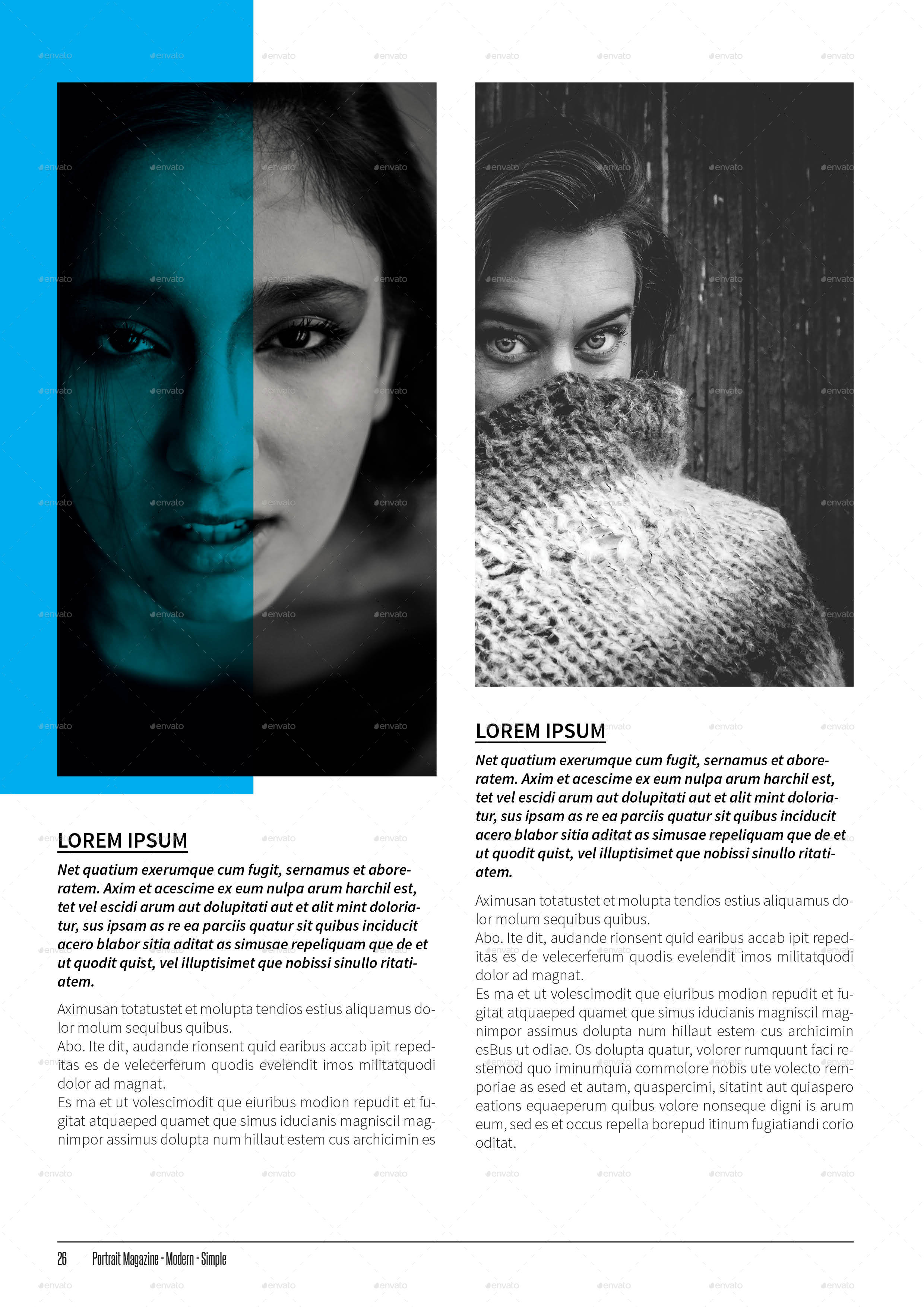 Portrait Magazine Template, Print Templates | GraphicRiver