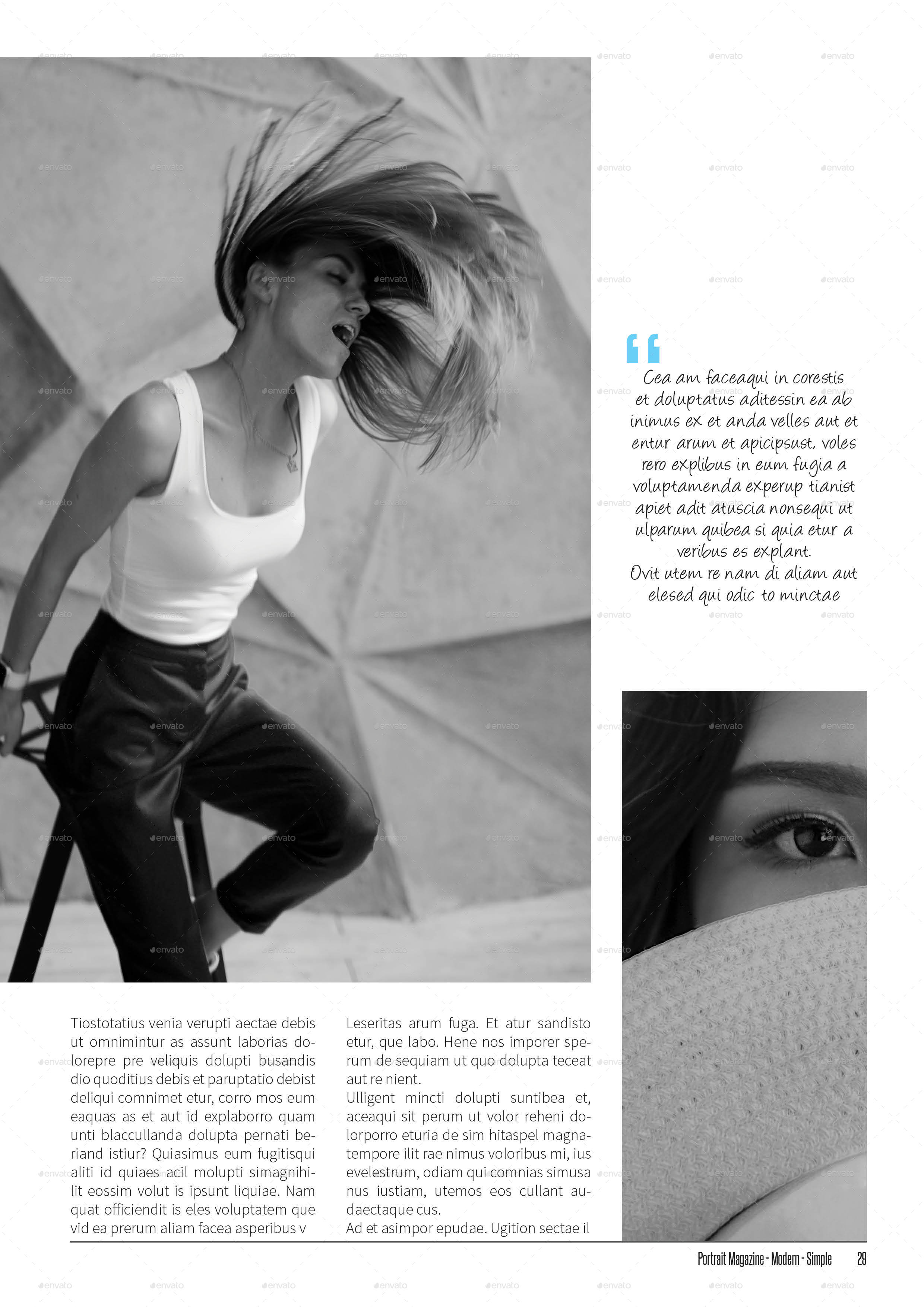 Portrait Magazine Template, Print Templates | GraphicRiver