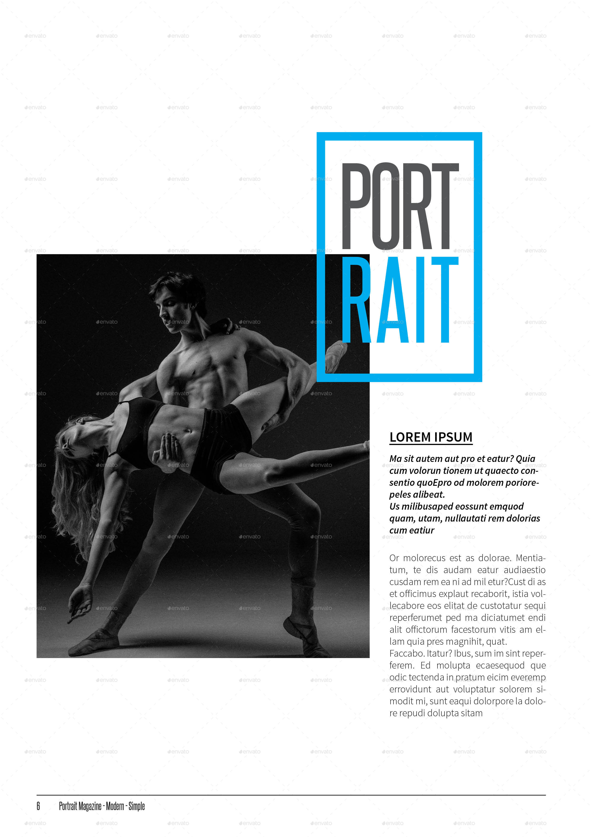 Portrait Magazine Template, Print Templates | GraphicRiver