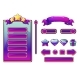 Cartoon Purple Assets and Buttons for UI Game, Vectors | GraphicRiver