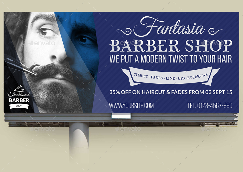 Barber Shop Billboard Template Vol.2, Print Templates | GraphicRiver