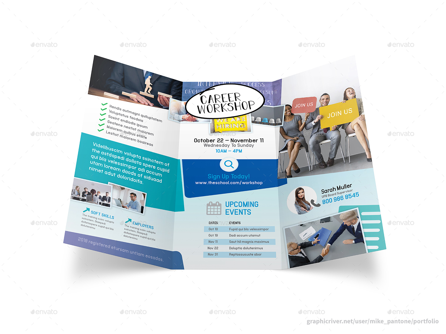 Career Workshop Trifold Brochure, Print Templates | GraphicRiver