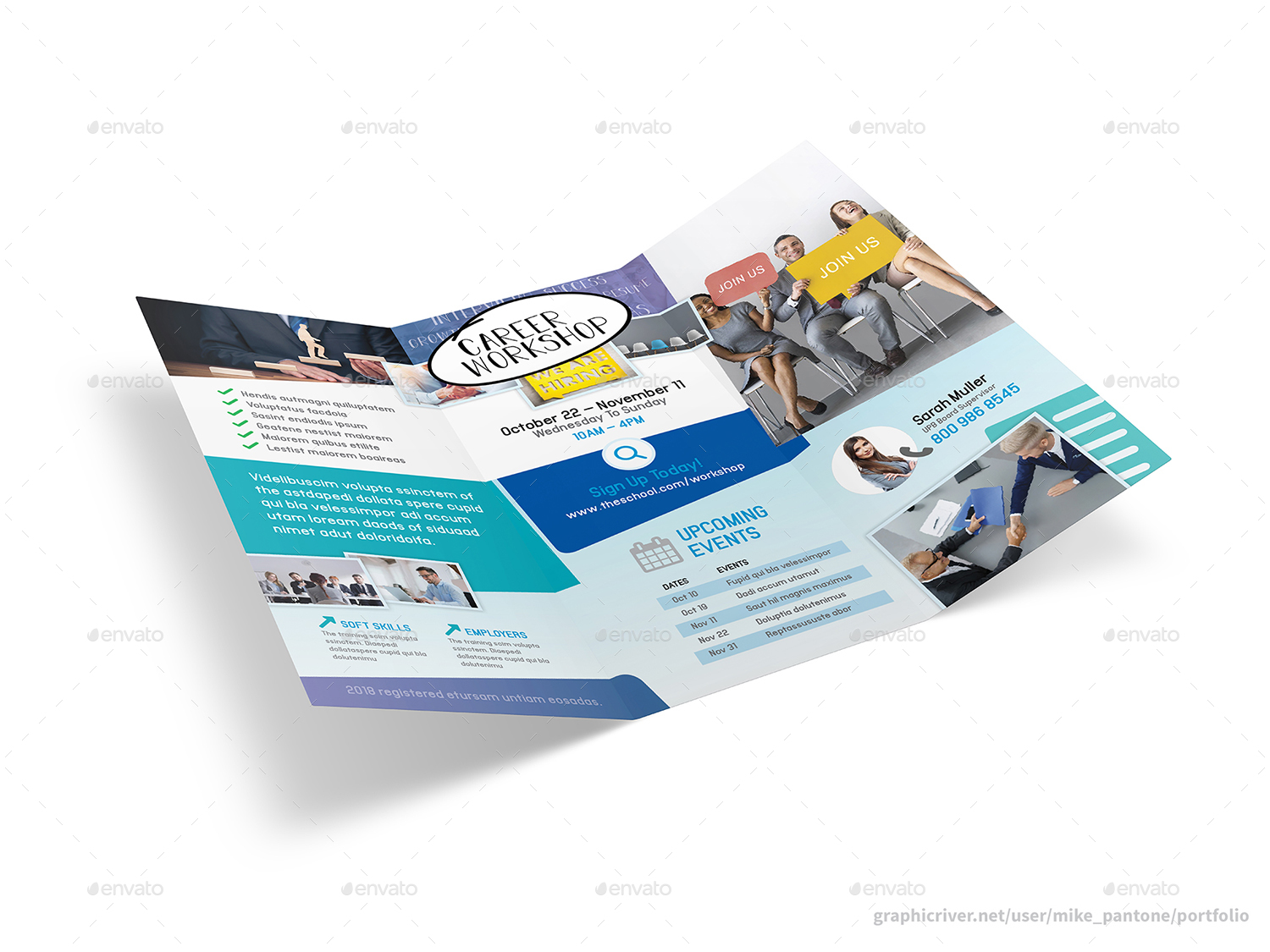 Career Workshop Trifold Brochure, Print Templates | GraphicRiver