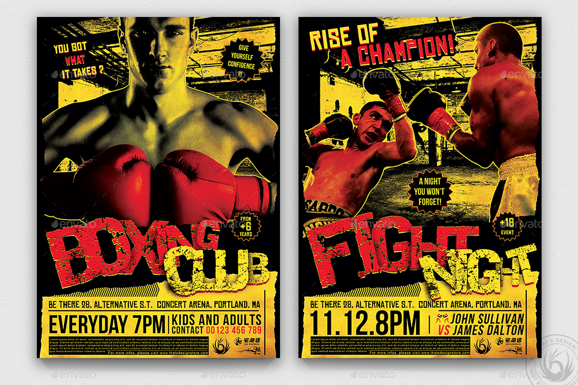 Fight Night Flyer Template V1, Print Templates | GraphicRiver