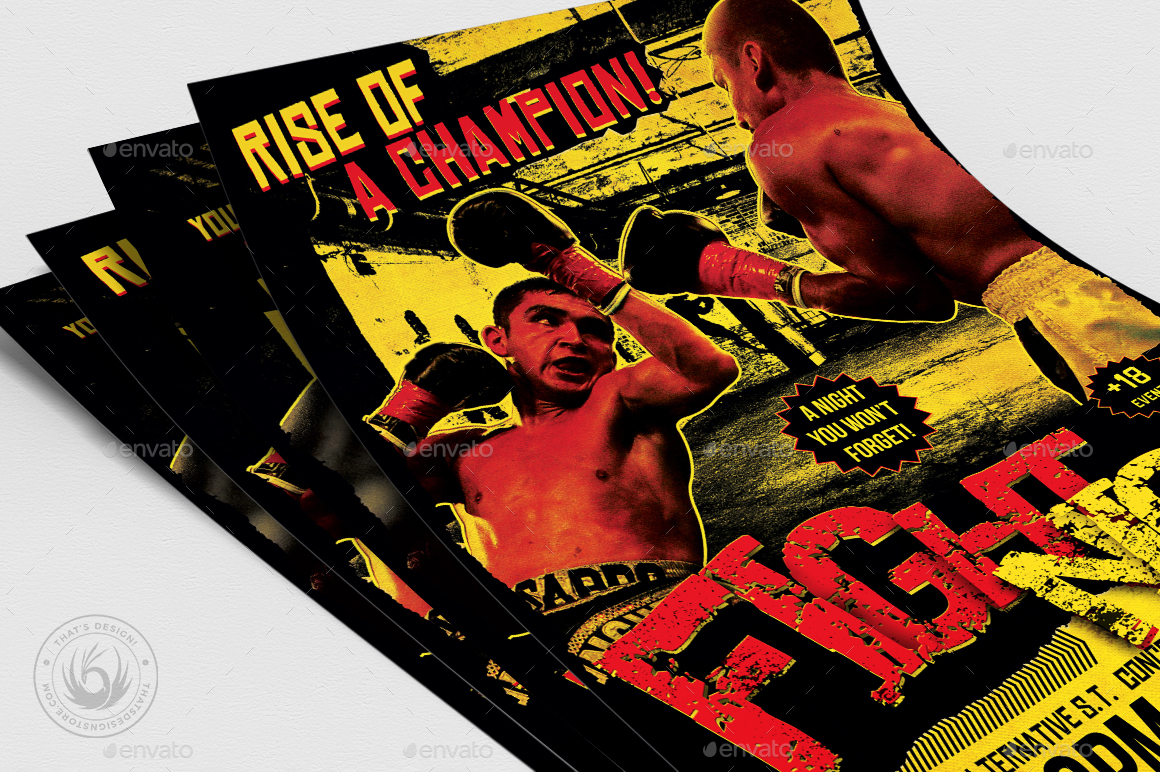 Fight Night Flyer Template V1, Print Templates | GraphicRiver