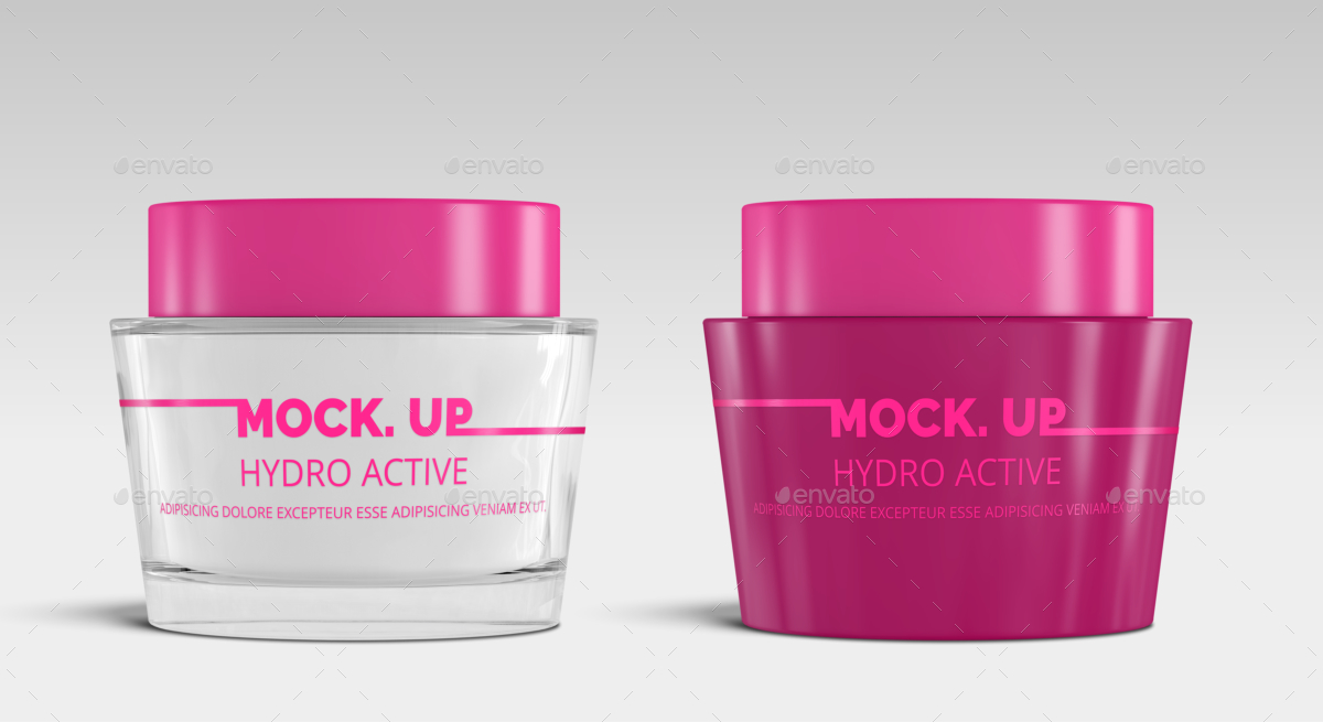 8 Glass & Plastic Cream Packages Mockup, Graphics | GraphicRiver