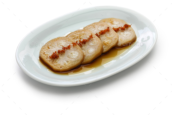 osmanthus flavored, stuffed lotus root with glutinous rice, chinese ...