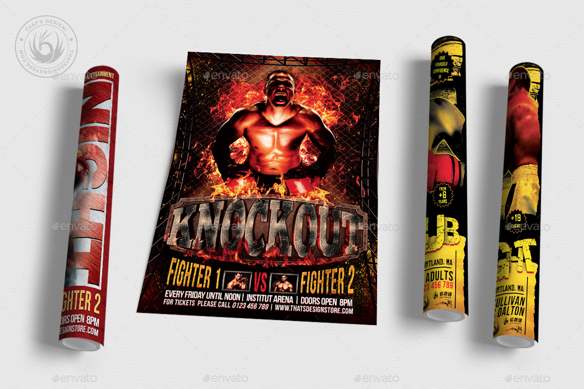Fight Night Flyer Bundle, Print Templates | GraphicRiver