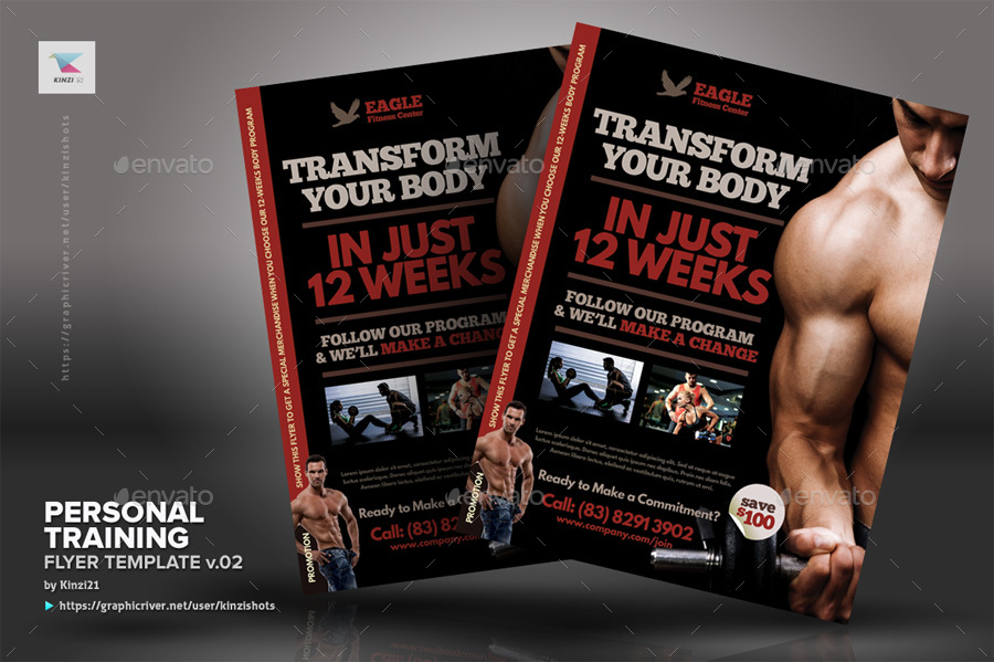 Personal Training Flyer Template v.02, Print Templates | GraphicRiver