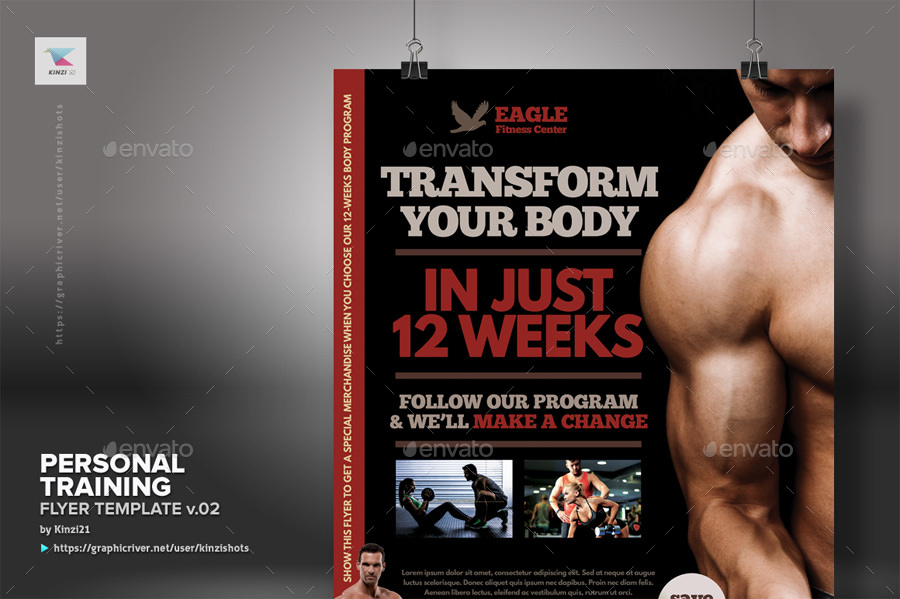Personal Training Flyer Template v.02, Print Templates | GraphicRiver