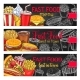 Fast Food Restaurant Menu Chalkboard Banner Set, Vectors | GraphicRiver