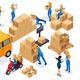Isometric Set Service Delivery Icons, Couriers, Vectors | GraphicRiver