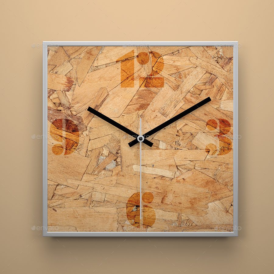 Square wall clock Mock-up, Graphics | GraphicRiver