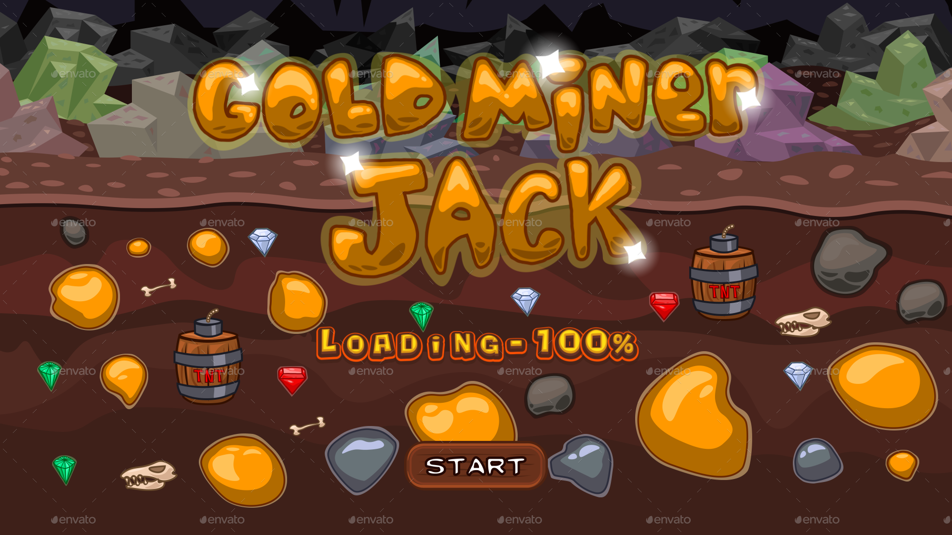 Game Assets for Gold Miner Jack, Game Assets | GraphicRiver