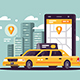 Modern Taxi Call Using Smartphone and Online, Vectors | GraphicRiver