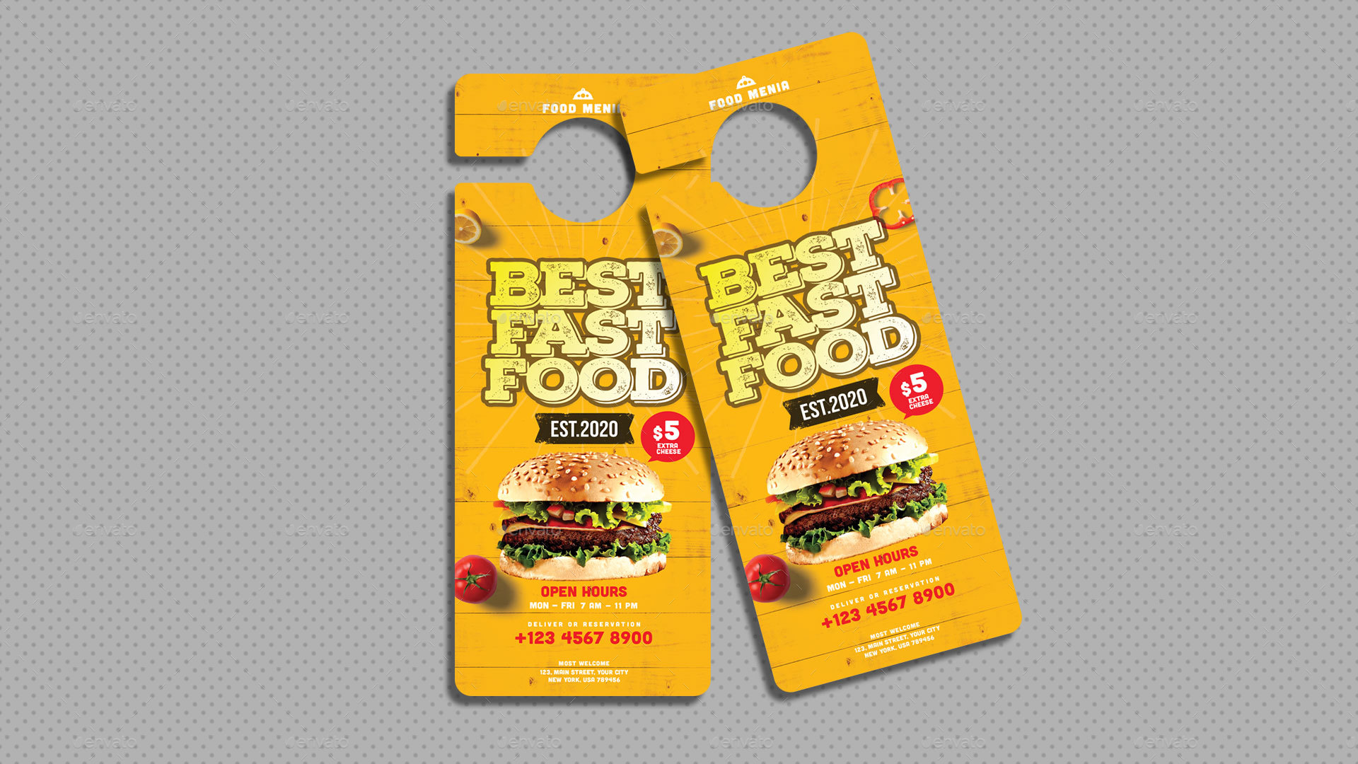 Restaurant Door Hanger, Print Templates | GraphicRiver