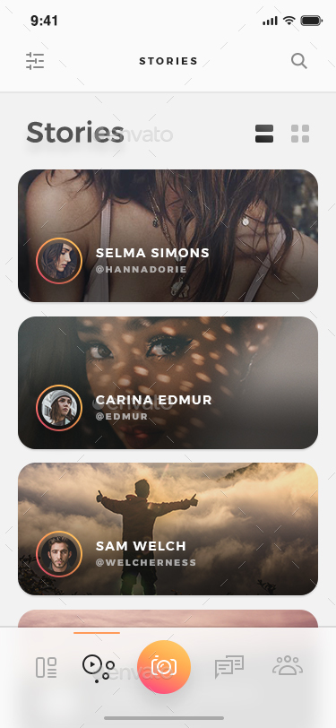 Arnelle UI Kit - Mobile Photos & Stories App UI Kit, Web Elements ...