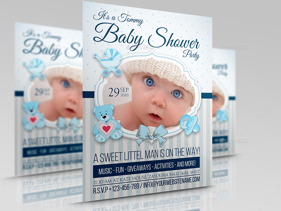 Baby Shower Flyer Template, Print Templates | GraphicRiver