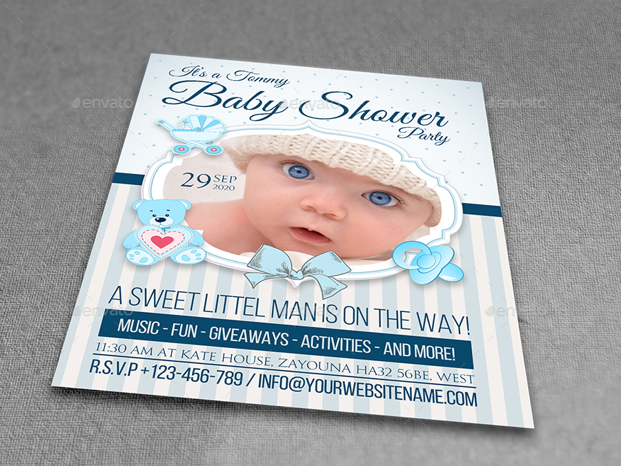 Baby Shower Flyer Template, Print Templates | GraphicRiver