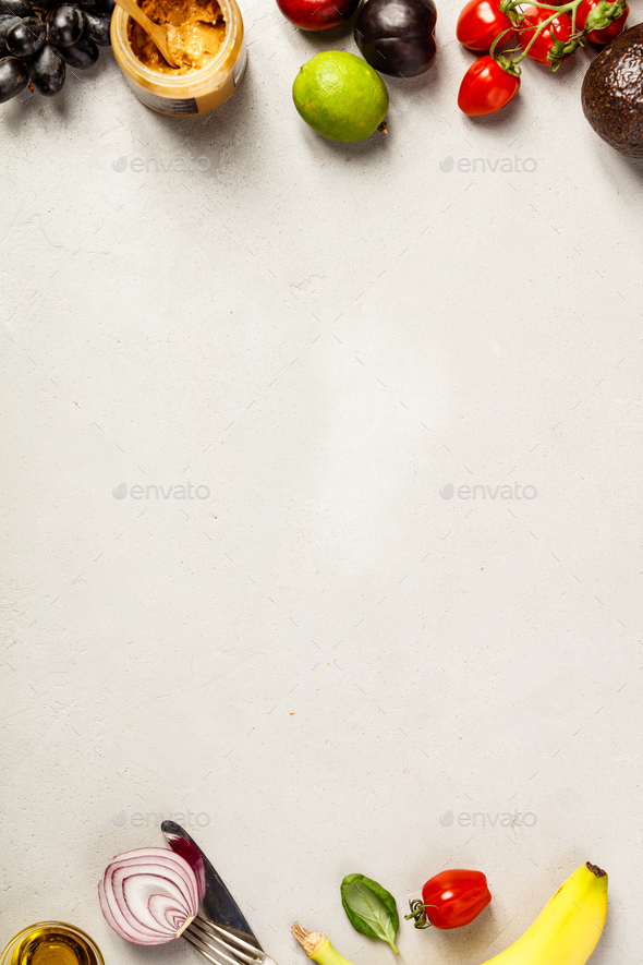 Healthy food frame Stock Photo by klenova | PhotoDune