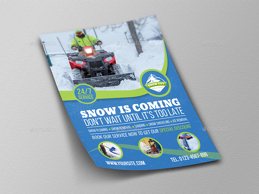 Snow Removal Service Flyer Template, Print Templates | GraphicRiver