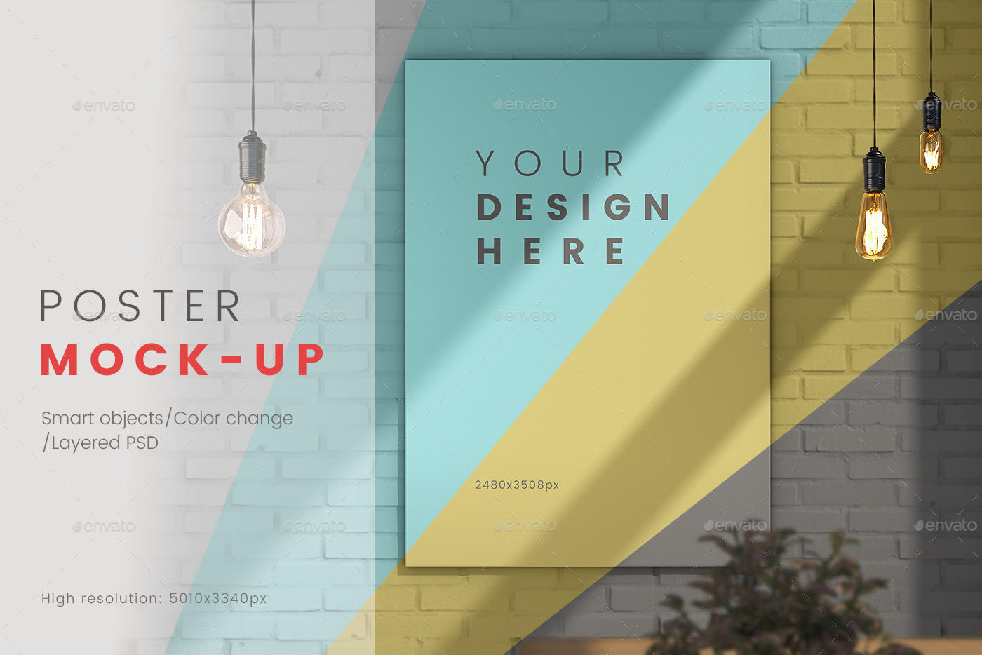 Poster on the Wall / PSD Mock-up, Graphics | GraphicRiver