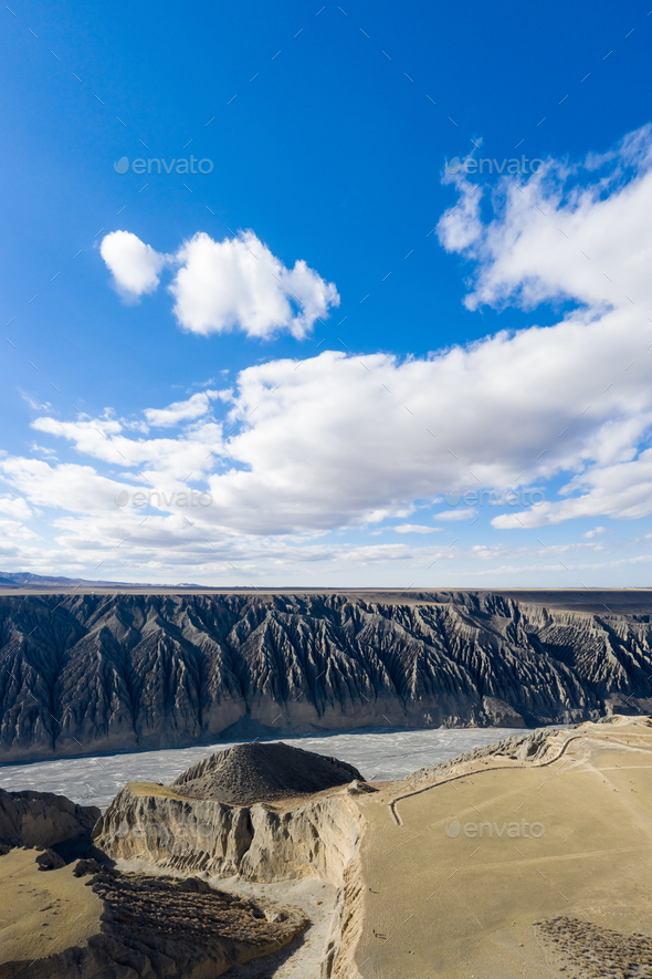 xinjiang landscape of beautiful kuitun grand canyon Stock Photo by ...