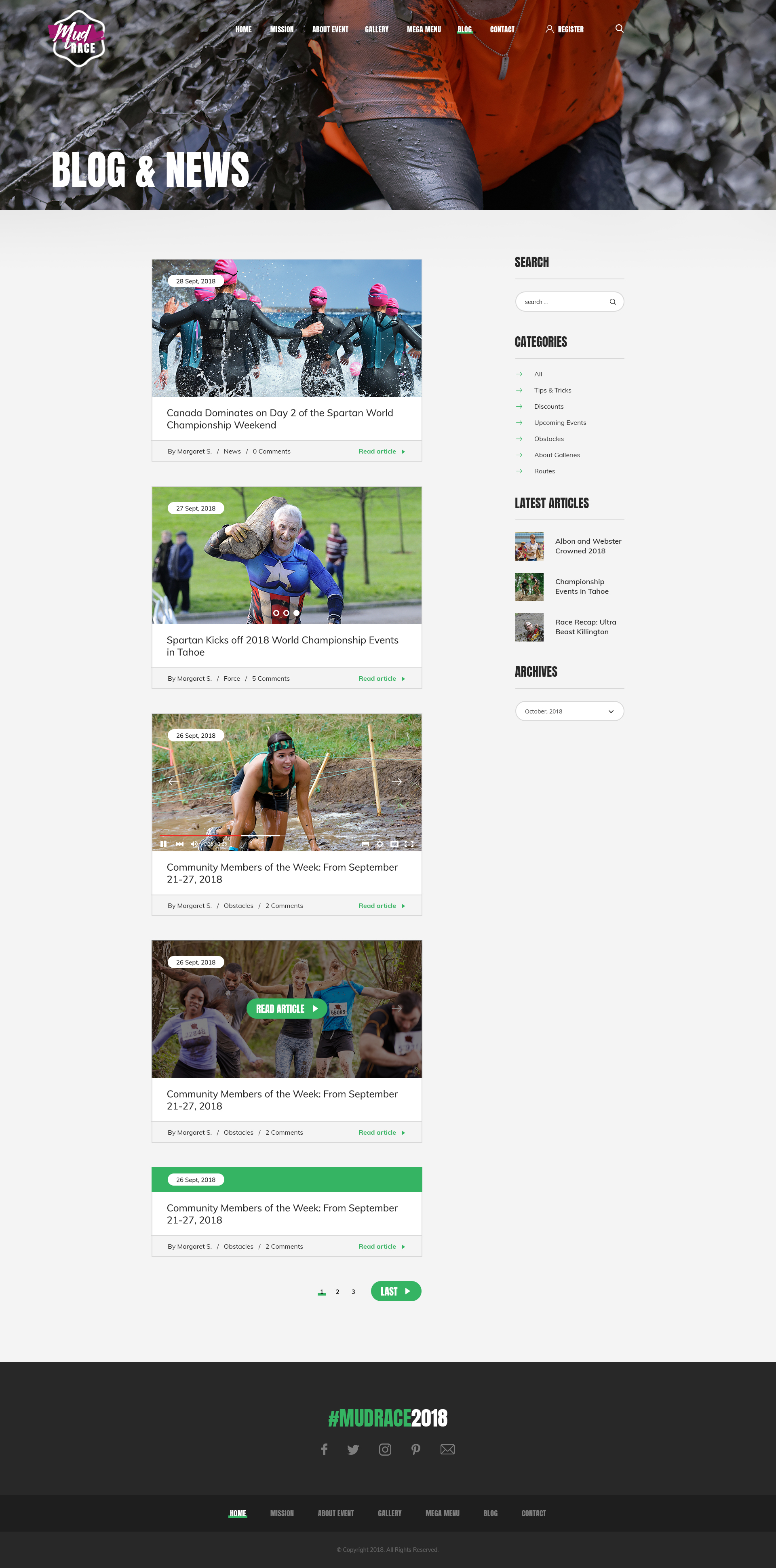 Mud Race - Single Event Fundraiser PSD Template by diadea3007 | ThemeForest