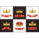Banner and Corona Icons Set Vector Illustration, Vectors | GraphicRiver