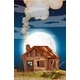 Old House at Night Scene, Vectors | GraphicRiver