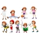 Set of Girl Activity, Vectors | GraphicRiver