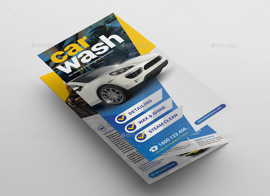 Car Wash Trifold Brochure, Print Templates | GraphicRiver