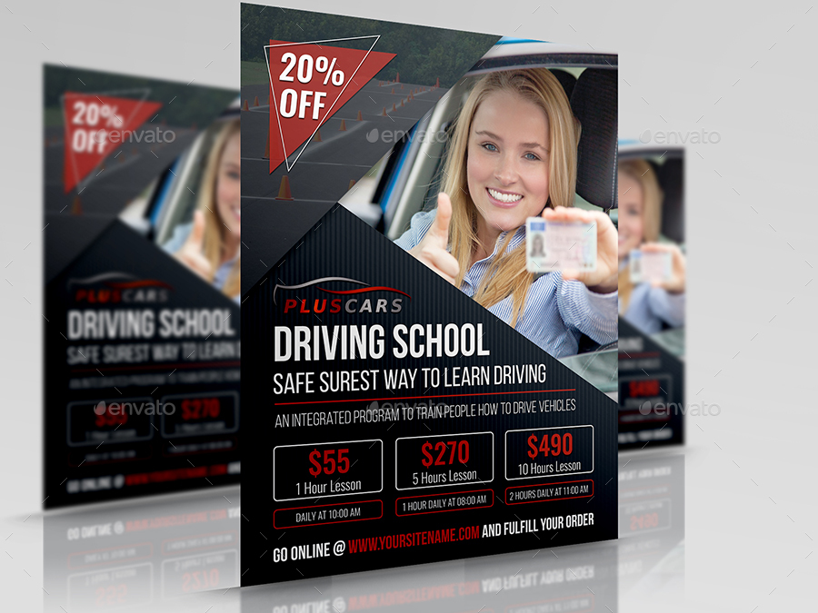Driving School Flyer Template Vol.2, Print Templates | GraphicRiver