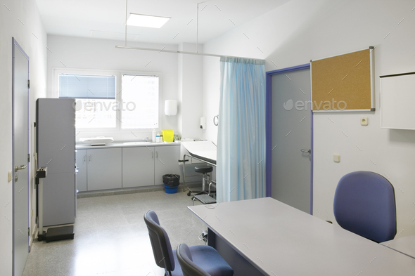 Hospital doctor consulting room. Healthcare equipment. Medical ...