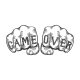 Game Over Words Fist Tattoo Vector Illustration, Vectors | GraphicRiver