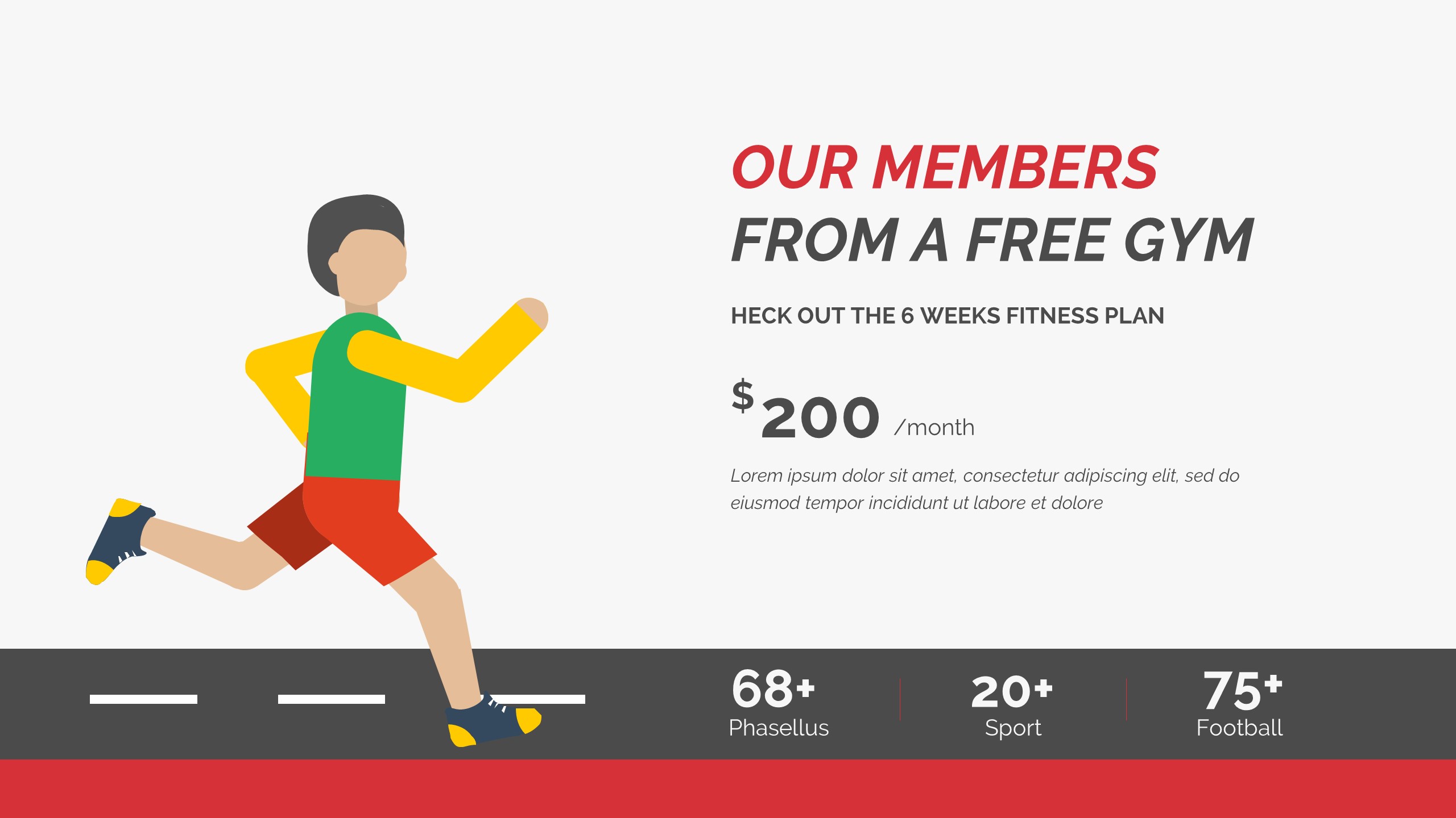 X Sport Gym and Fitness Powerpoint Template, Presentation Templates