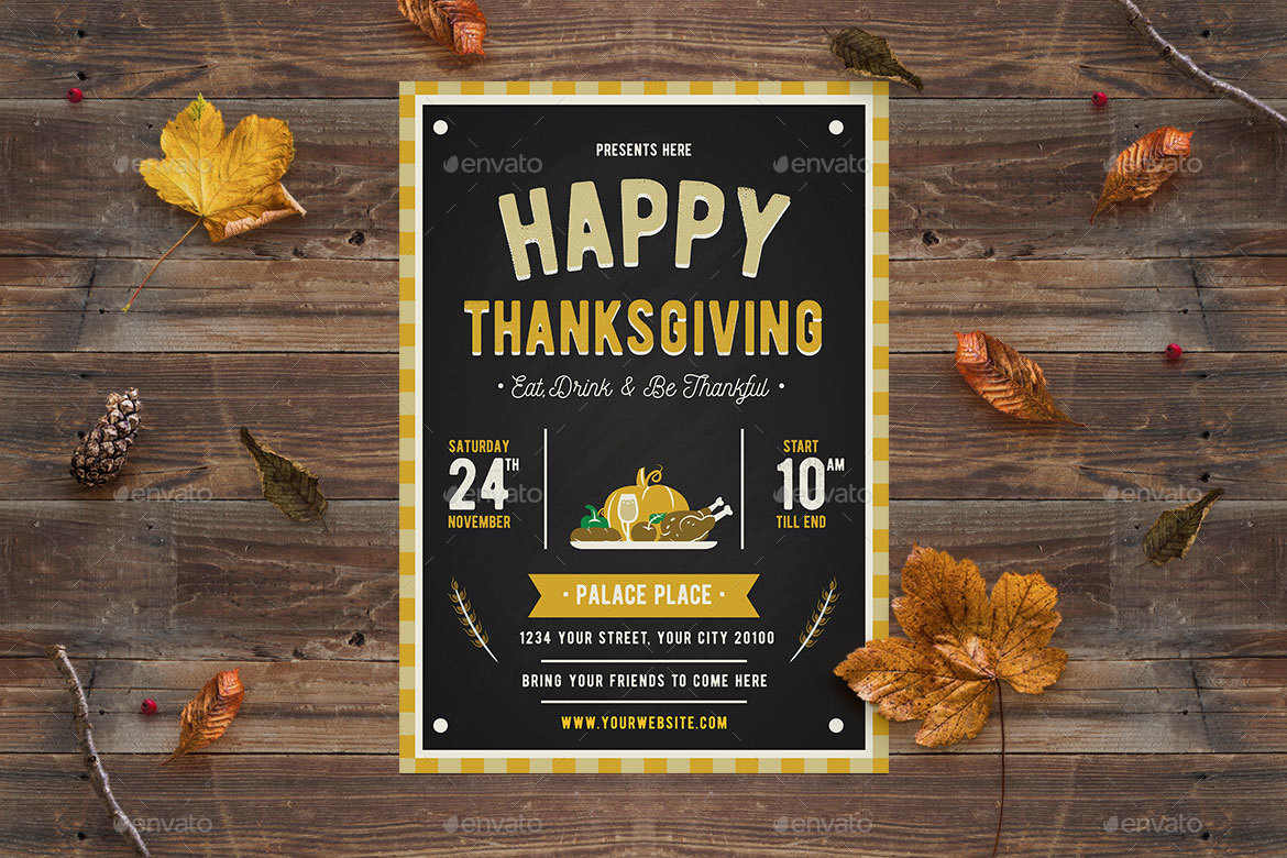 Happy Thanksgiving Flyer, Print Templates | GraphicRiver