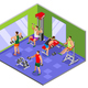Body Building Gym Isometric Composition, Vectors | GraphicRiver