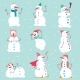 Snowmen Characters Set, Vectors | GraphicRiver