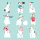 Snowmen Characters Set, Vectors | GraphicRiver