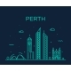 Perth City Skyline Western Australia Vector Linear, Vectors | GraphicRiver
