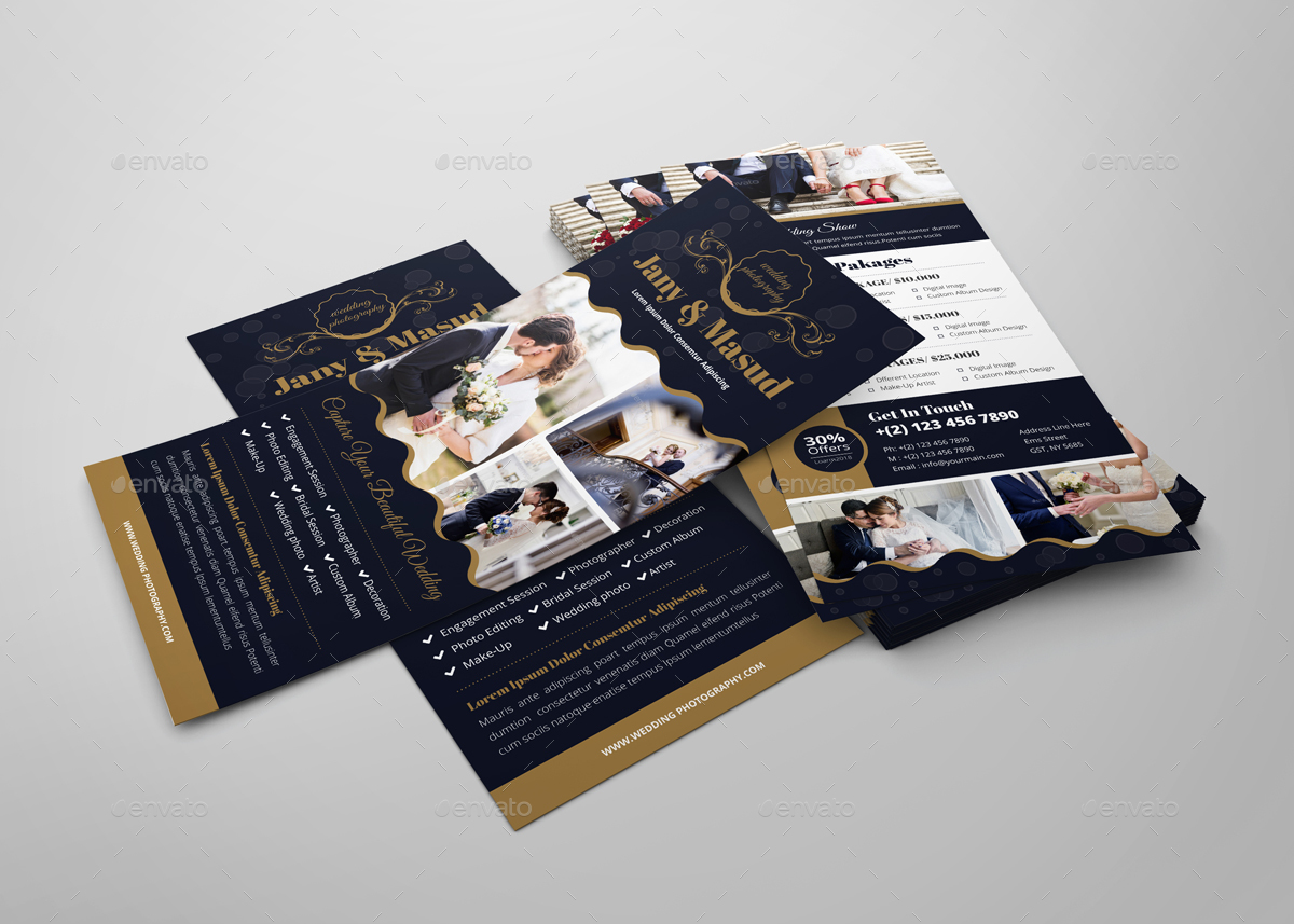 Wedding Photography Rack card Design Template, Print Templates ...