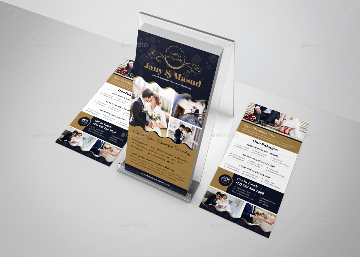 Wedding Photography Rack card Design Template, Print Templates ...